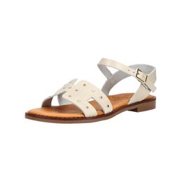 Riemchensandale OH MY SANDALS "Oh My Sandals Sandalen Leder", Damen, Gr. 37, hellbeige, Leder, Schuhe Riemchensandale