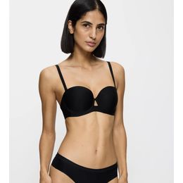 Balconette-BH Triumph "Pure Micro", Damen, Gr. 75, Cup D, schwarz, Single Jersey, Obermaterial: 47% Polyamid, 36% Polyester, 17% Elasthan, clean, unifarben, Basic, BHs Balconette-BH, nahezu unsichtbar, abnehmbare Tr&auml;ger