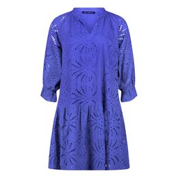 Sommerkleid Betty Barclay "Damen mit 3/4 Arm", Damen, Gr. 36, Normalgr&ouml;&szlig;en, adria blau, Obermaterial: 100% Baumwolle. Futter: 100% Baumwolle, ausgestellt kurz, V-Ausschnitt, Kleider Sommerkleid