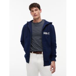 Kapuzensweatjacke Tommy Hilfiger "SMALL NAUTICAL GRAPHIC HDD", Herren, Gr. L, carbon navy, Sweatware, Obermaterial: 100% Baumwolle, unifarben, regular fit h&uuml;ftbedeckend, Rundhals, Rippb&uuml;ndchen, Sweatjacken, aus Baumwolle, mit Label-Details