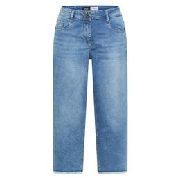 3/4-Jeans Cecil, Damen, Gr. 28, N-Gr, light blau washed, Denim/Jeans, Obermaterial: 78% Baumwolle, 20% Polyester, 2% Elasthan, loose fit 3/4-L&auml;nge, Jeans, Loose Fit mit hoher Leibh&ouml;he und weiter Beinform