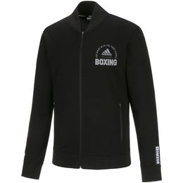 Bomberjacke adidas Performance "Boxwear Trad Bomber Style Lite Jacket" Gr. L, schwarz, Jacken, Herren, L, Obermaterial: 65% Polyester, 35% Baumwolle, Bomberjacke