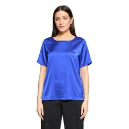 Schlupfbluse Betty Barclay "Damen mit Rundhalsausschnitt", Damen, Gr. 36, blau (adria blau), Obermaterial: 97% Polyester, 3% Elasthan, figurumspielend normal, Rundhals, Blusen Schlupfbluse