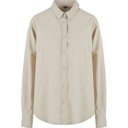 Blusentop Urban Classics "Urban Classics Damen Ladies Linen Mixed Oversized Shirt", Damen, Gr. XL, softseagrass, 55% Leinen, 45% Baumwolle, Blusen Blusentop