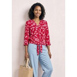 Druckbluse Street One, Damen, Gr. 42, salsa rot, Web, Obermaterial: 100% Viskose, gebl&uuml;mt, normal h&uuml;ftlang, Rundhals, 1-Knopf-Manschette, Blusen Druckbluse, 3/4-Arm Sommerbluse mit floralem Muster