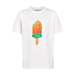 T-Shirt MisterTee "MisterTee Kids Kids Ice Cream Tee", M&auml;dchen, Gr. 110/116, wei&szlig;, 100% Baumwolle, bedruckt, relaxed fit, Rundhals, Shirts T-Shirt