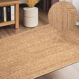 Teppich Hanse Home "Juteteppich Teppich Juno", braun (natur braun), B:80cm H:9mm L:200cm, Jute, Teppiche, Teppich, Jute, Shape, Handgemacht, Wohnzimmerteppich, Naturteppich, Wohnzimmer