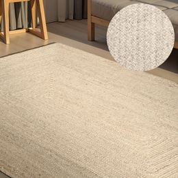 Teppich Hanse Home "Juteteppich Teppich Juno", reinwei&szlig;, B:160cm H:9mm L:230cm, Jute, Teppiche, Teppich, Jute, Shape, Handgemacht, Wohnzimmerteppich, Naturteppich, Wohnzimmer