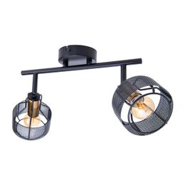 N&auml;ve N&Auml;VE Deckenspots "Foro", schwarz, 2, &Oslash; 9,5cm H: 15cm, 1 Stk., Leuchten, 2er Wand/Deckenleuchte, schwarz, Fassung golden, exkl. 2x E14, L: 32cm