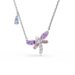 Kette mit Anh&auml;nger Swarovski "Schmuck Geschenk 2026 CAPSULE Halskette", metallfarben, kristallwei&szlig;, pink, lila, blau, wei&szlig;, Halsketten, Damen, Metall Perlen, Metall, Perlen, mit Swarovski Kristall, Zirkonia (synth.) - mit Swarovski Perle