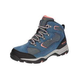 Sneaker Hi-Tec "Storm WP coral", Damen, Gr. 36, blau (blau, coral), Obermaterial: 50% Rindsleder Leather cow. 50% Nylon NY., Schuhe Sneaker