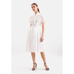 Sommerkleid Seidensticker, Damen, Gr. XS (34), Normalgr&ouml;&szlig;en, wei&szlig;, 95% Baumwolle, 5% Polyester, bestickt, slim fit, Kleider Sommerkleid, 1/1 Kragen Stickerei
