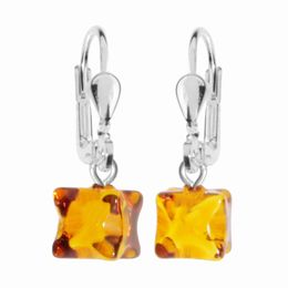 Paar Ohrh&auml;nger OSTSEE-SCHMUCK "OSTSEE-SCHMUCK Ohrh&auml;nger Klassisch 6x6 mm", wei&szlig;, Ohrringe, Damen, 23x6mm, Silber 925 (Sterlingsilber)