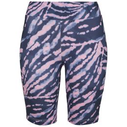 Stoffhose Urban Classics "Urban Classics Damen Ladies Tie Dye Cycling Shorts", Damen, Gr. XS, US-Gr&ouml;&szlig;en, schwarzshadow, pink, 77% Polyester, 23% Elasthan, slim fit, Hosen Stoffhose