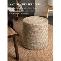 Pouf Hanse Home "Looma, Jute", beige (naturgreige), B:40cm H:40cm, Obermaterial: 100% Jute, Poufs, Pouf