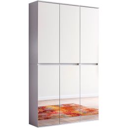 Garderoben-Set Home Affaire "Malcesine", wei&szlig;, B:111cm H:191cm T:34cm, Glas, Holzwerkstoff, Kastenm&ouml;bel-Sets, Garderobenschrank Kleiderschrank, 2 Mehrzweckschr&auml;nke mit Spiegelglasfronten - (B/T/H) 111/34/191 cm