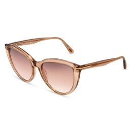 Tom Ford FT0915 | Damen-Sonnenbrille | Fassung: Vollrand, Butterfly, Kunststoff, Honig Transparent | Glasfarbe: Braun
