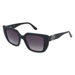 K by KARL LAGERFELD Karl Lagerfeld KL6221S | Damen-Sonnenbrille | Fassung: Vollrand, Cat Eye, Acetat, Schwarz | Glasfarbe: Grau Verlaufend