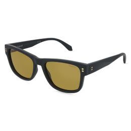 Polaroid PLD 6252/S/X | Herren-Sonnenbrille | Fassung: Vollrand, Quadratisch, Kunststoff, Schwarz Matt | Glasfarbe: Gelb