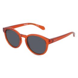 Polaroid PLD 8075/S | Kinder-Sonnenbrille | Fassung: Vollrand, Panto, Kunststoff, Orange | Glasfarbe: Grau