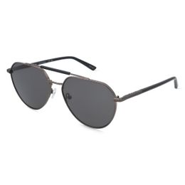 Calvin Klein CK26100S | Unisex-Sonnenbrille | Fassung: Vollrand, Pilot, Metall, Ruthenium Dunkel | Glasfarbe: Grau