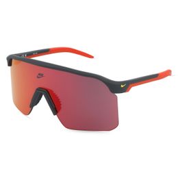 Nike Nike EXPEDITION SHIELD N IU4705X | Herren-Sonnenbrille | Fassung: Halbrand, Monoscheibe, Kunststoff, Grau Matt | Glasfarbe: Grau Verspiegelt Rot