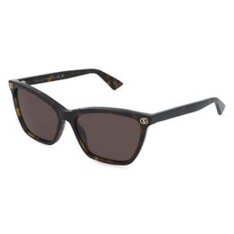 Gucci GG2111S | Damen-Sonnenbrille | Fassung: Vollrand, Cat Eye, Acetat, Havanna | Glasfarbe: Braun