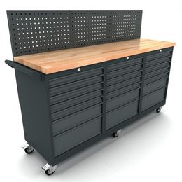Valkenpower Werkbank mobil 3x 7 Schubladenschrank inkl. Werkzeugwand