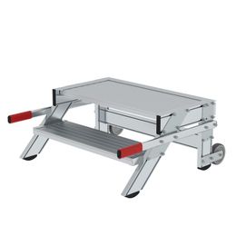 Munk Arbeitspodest fahrbar Aluminium geriffelt / Stufenbreite: 800 mm - 2 Stufen