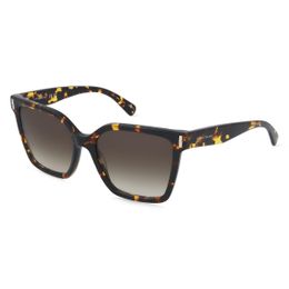 Longchamp LO802S | Damen-Sonnenbrille | Fassung: Vollrand, Eckig, Acetat, Havanna Dunkel | Glasfarbe: Gr&uuml;n Verlaufend