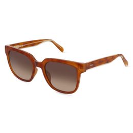 Fossil FOS 3177/G/S | Damen-Sonnenbrille | Fassung: Vollrand, Quadratisch, Kunststoff, Havanna Hell | Glasfarbe: Braun