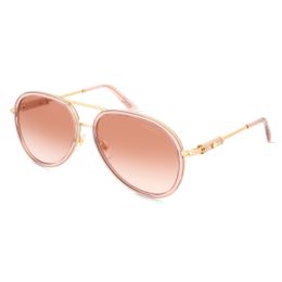 Versace VE2260 | Unisex-Sonnenbrille | Fassung: Vollrand, Pilot, Edelstahl, Braun Transparent | Glasfarbe: Rose Verlaufend