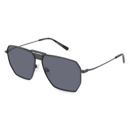 K by KARL LAGERFELD Karl Lagerfeld KL350S N | Herren-Sonnenbrille | Fassung: Vollrand, Pilot, Metall, Schwarz Gl&auml;nzend | Glasfarbe: Grau