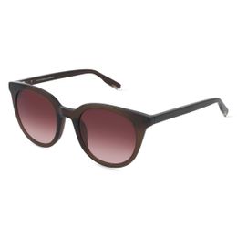 Tom Tailor 676005 | Damen-Sonnenbrille | Fassung: Vollrand, Cat Eye, Kunststoff, Braun Transparent | Glasfarbe: Rot
