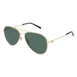 Tommy Hilfiger TH 2336/S | Herren-Sonnenbrille | Fassung: Vollrand, Pilot, Edelstahl, Gold | Glasfarbe: Gr&uuml;n