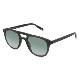 Tom Tailor 676009 | Unisex-Sonnenbrille | Fassung: Vollrand, Pilot, Kunststoff, Olive Transparent | Glasfarbe: Gr&uuml;n
