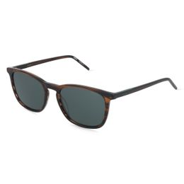 HUGO BOSS Hugo HG 1399/S | Herren-Sonnenbrille | Fassung: Vollrand, Eckig, Acetat, Braun Horn | Glasfarbe: Gr&uuml;n