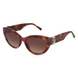 Marc Jacobs 883/S | Damen-Sonnenbrille | Fassung: Vollrand, Cat Eye, Acetat, Braun Pink | Glasfarbe: Braun
