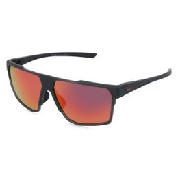 Nike Nike AIRLIFT IQ7268X | Herren-Sonnenbrille | Fassung: Vollrand, Eckig, Kunststoff, Grau Matt | Glasfarbe: Rot Verspiegelt Bunt