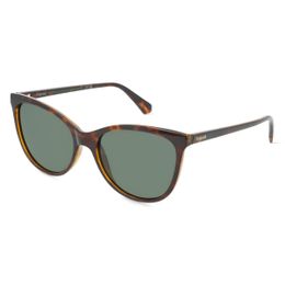 Polaroid 207369 | Damen-Sonnenbrille | Fassung: Vollrand, Cat Eye, Kunststoff, Havanna | Glasfarbe: Gr&uuml;n