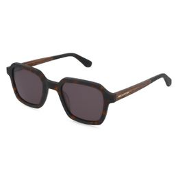 Woodfellas 11747 ZEPHYR | Herren-Sonnenbrille | Fassung: Vollrand, Quadratisch, Acetat, Havanna | Glasfarbe: Grau