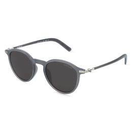 Montblanc MB0461S | Herren-Sonnenbrille | Fassung: Vollrand, Rund, Kunststoff, Grau Silber | Glasfarbe: Grau