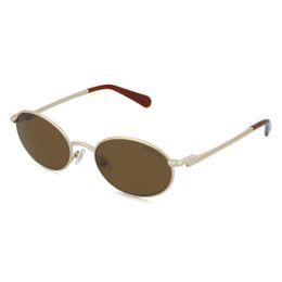 Swarovski SK7033 | Damen-Sonnenbrille | Fassung: Vollrand, Oval, Metall, Gold Hell | Glasfarbe: Braun