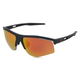 Under Armour UA FLEXLITE/G | Herren-Sonnenbrille | Fassung: Halbrand, Eckig, Kunststoff, Schwarz Orange | Glasfarbe: Rot