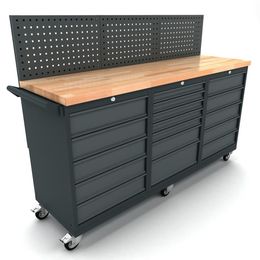 Valkenpower Werkbank mobil 2x 5 und 1x 7 Schubladenschrank inkl. Werkzeugwand