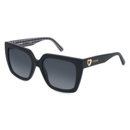 Love Moschino MOL099/S | Damen-Sonnenbrille | Fassung: Vollrand, Quadratisch, Acetat, Schwarz Gemustert | Glasfarbe: Grau