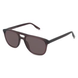 Tom Tailor 676008 | Unisex-Sonnenbrille | Fassung: Vollrand, Pilot, Kunststoff, Rot Transparent | Glasfarbe: Braun