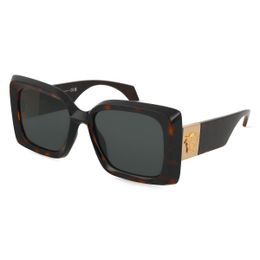 Versace 0VE4467U | Damen-Sonnenbrille | Fassung: Vollrand, Quadratisch, Acetat, Havanna | Glasfarbe: Grau