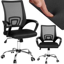 TecTake&reg; B&uuml;rostuhl, ergonomische Form mit Lordosenst&uuml;tze, mit Netzstoffbezug, geschwungene Armlehnen, stufenlos h&ouml;henverstellbar