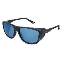 Smith EMBARK | Herren-Sonnenbrille | Fassung: Vollrand, Eckig, Kunststoff, Schwarz Matt | Glasfarbe: Blau Spiegel Blau